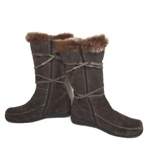 Colin Stuart | Shoes | Colin Stuart Fur And Suede Lace Up Boots Size 95 ...